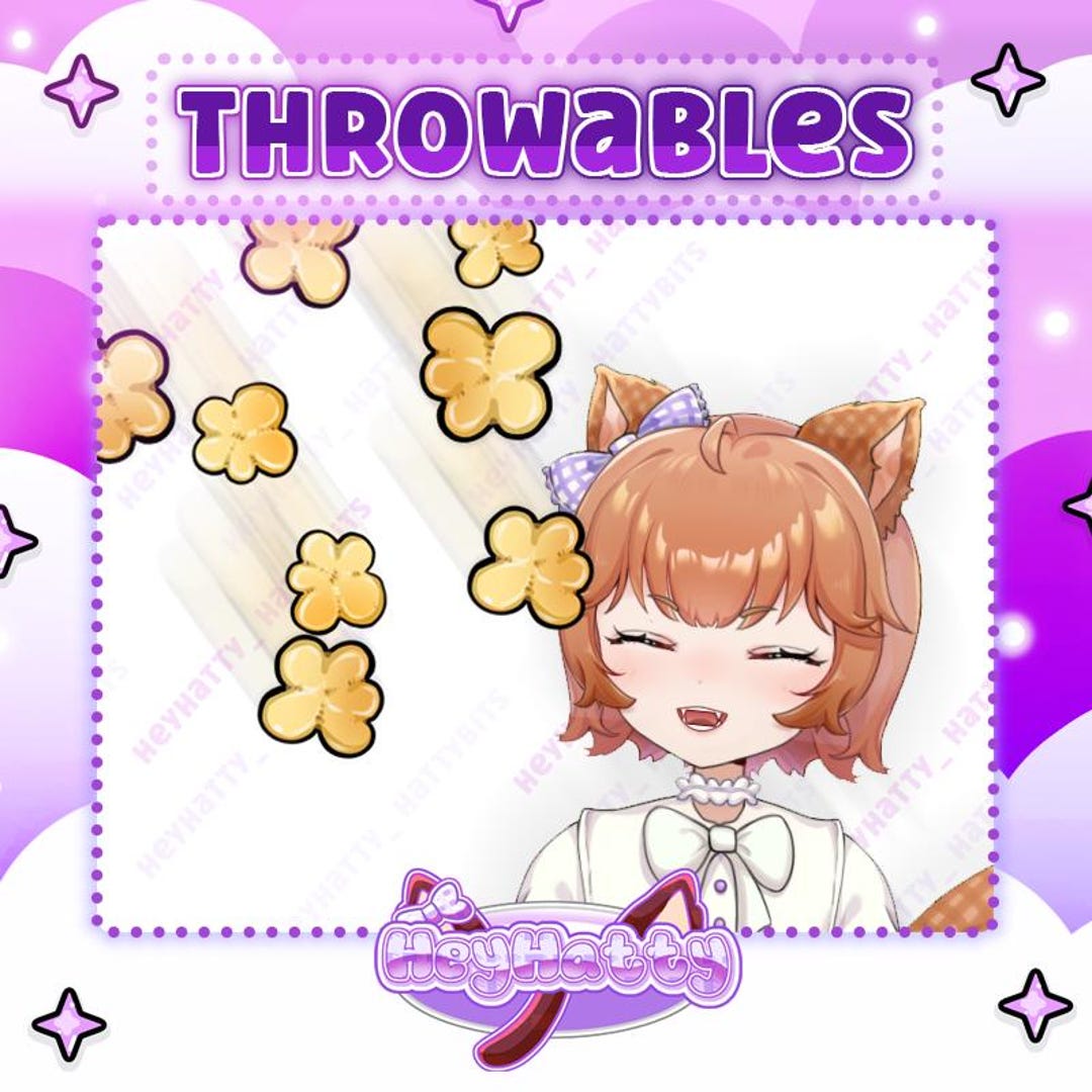 POPCORN | Twitch Throwables, Streamer Assets, Twitch Assets, Throwing ...