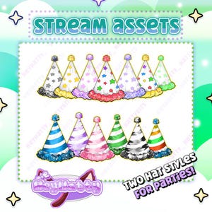 Party Hats | Streamer Assets, Twitch Assets, Pngtuber Assets, Vtuber ...