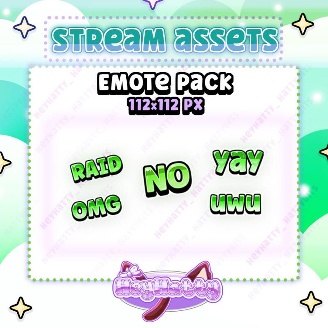 GREEN Emotes | Green Twitch Emotes, Chat Assets, Cute Stream Assets ...