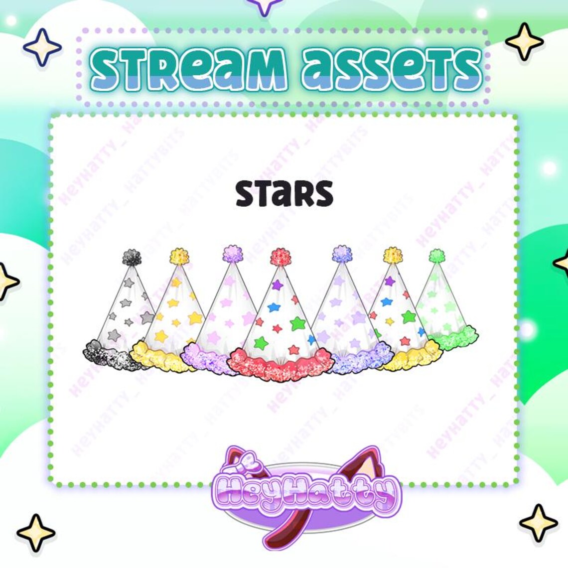 Party Hats | Streamer Assets, Twitch Assets, Pngtuber Assets, Vtuber ...