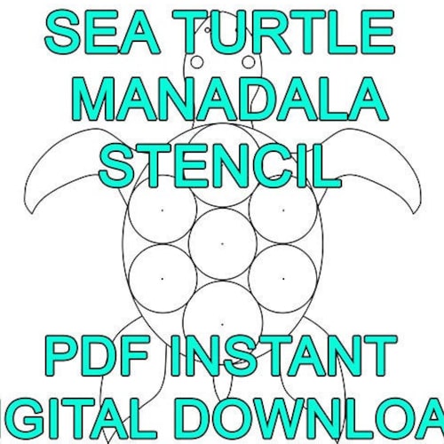 Dot Art Sea Turtle Mandala Stencil in 5 Sizes PDF Instant - Etsy