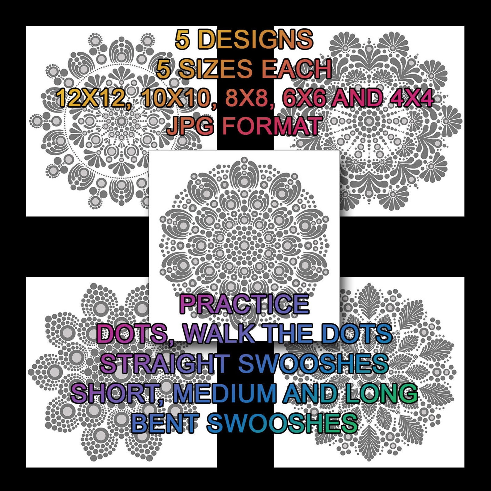 Dot Art Mandala Dot on Top Practice Pages S1 5 Mandalas in 5 - Etsy
