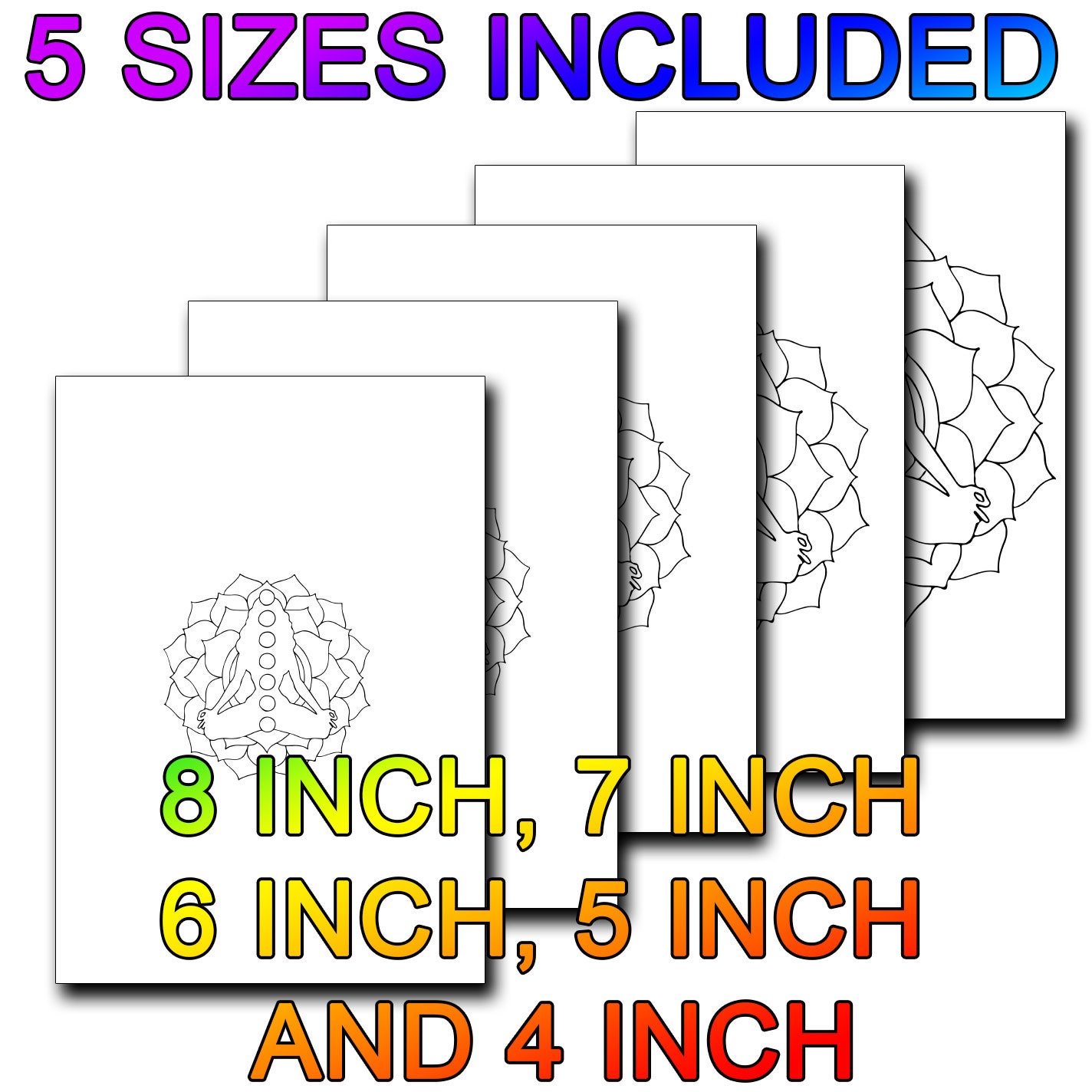 Dot Art Woman Chakras Mandala Stencil in 5 Sizes PDF Instant Digital ...