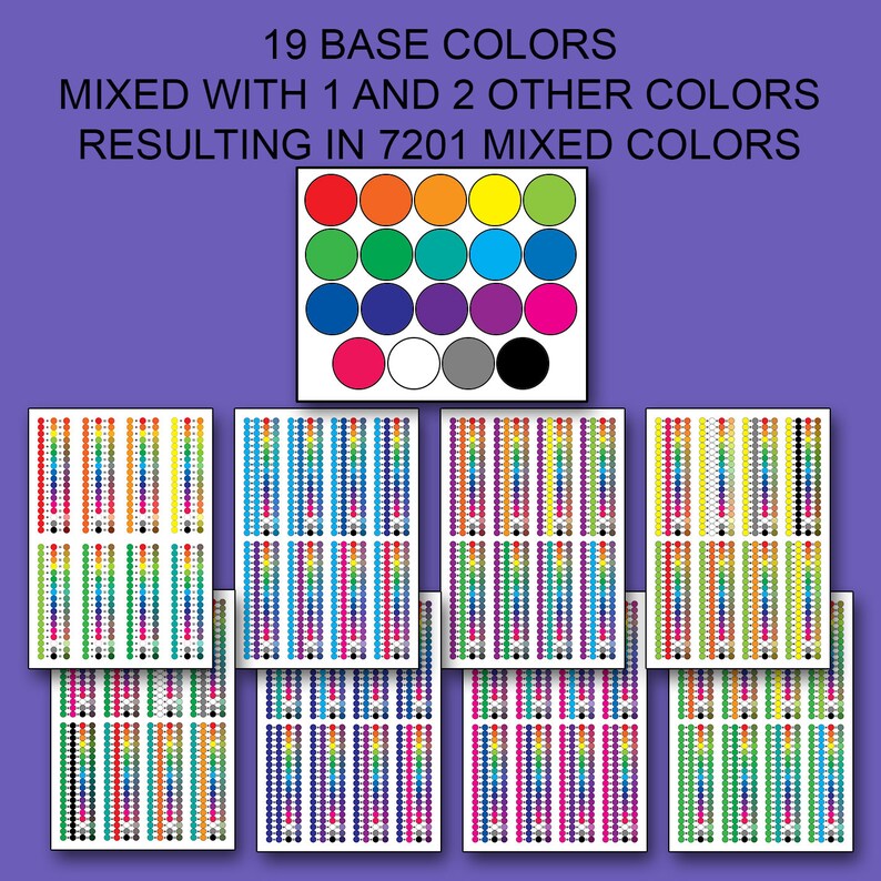 Paint Color Mixing Chart - Mixing Acrylic Paint PDF Instant Digital ...