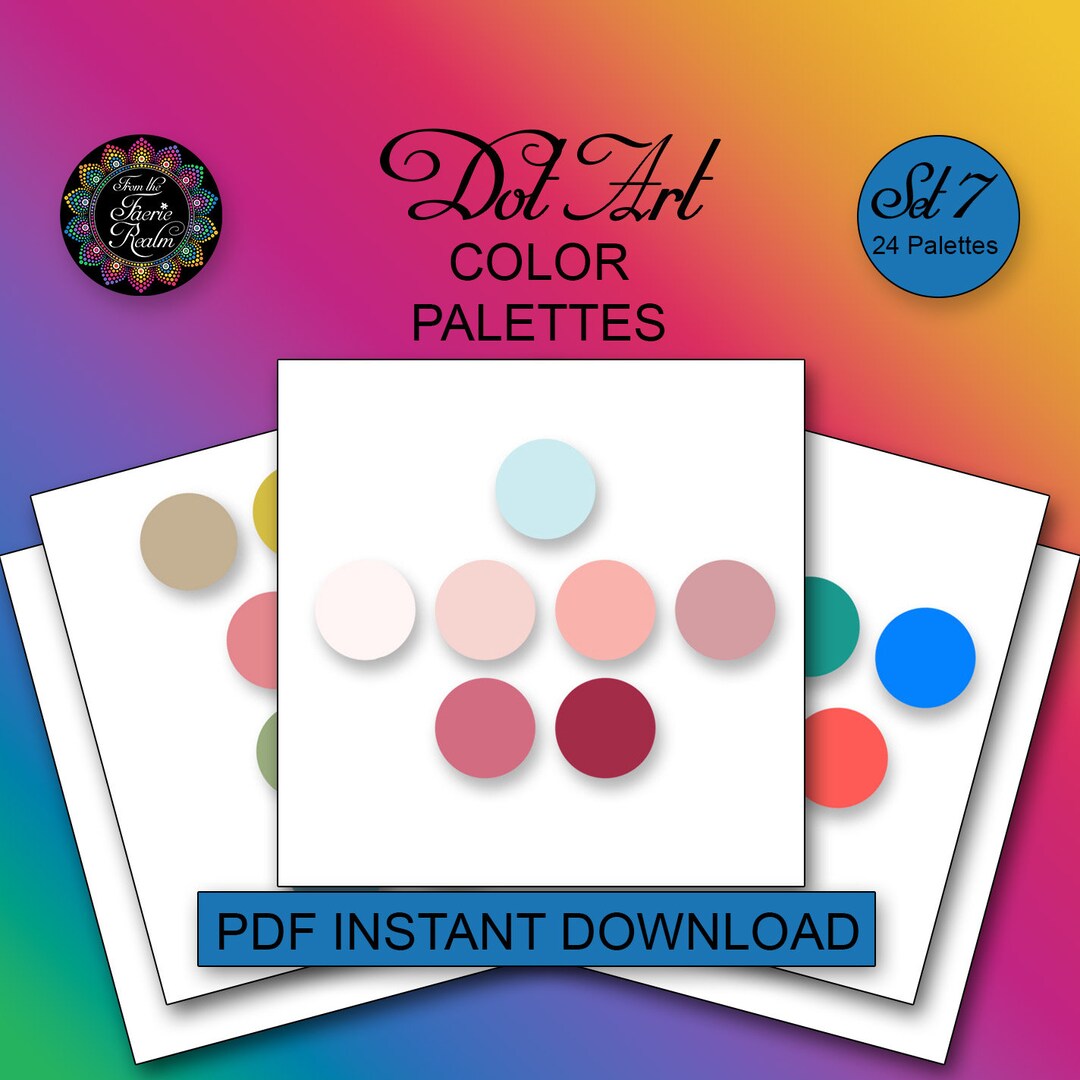 Dot Art 24 Color Palettes Set 7 - 2 Pages - PDF Instant Digital ...