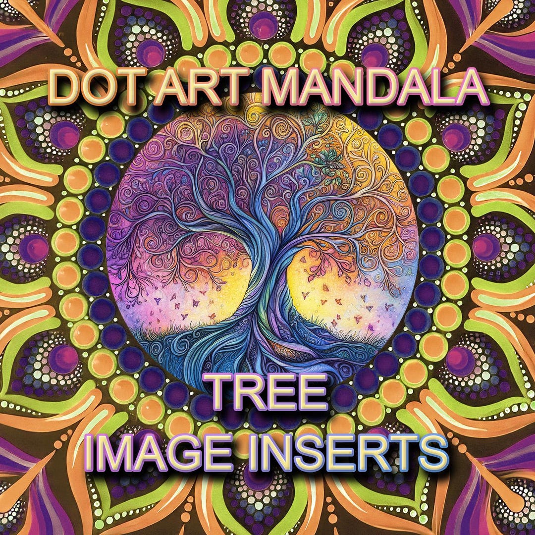 Tree Inserts Dot Art - Downloadable PDF - Mandala Dotting - Dotting Art ...