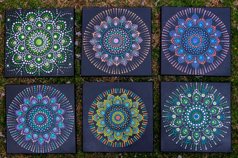 Dot Art Pattern Canvas 30 Downloadable PDF Mandala Dotting - Etsy