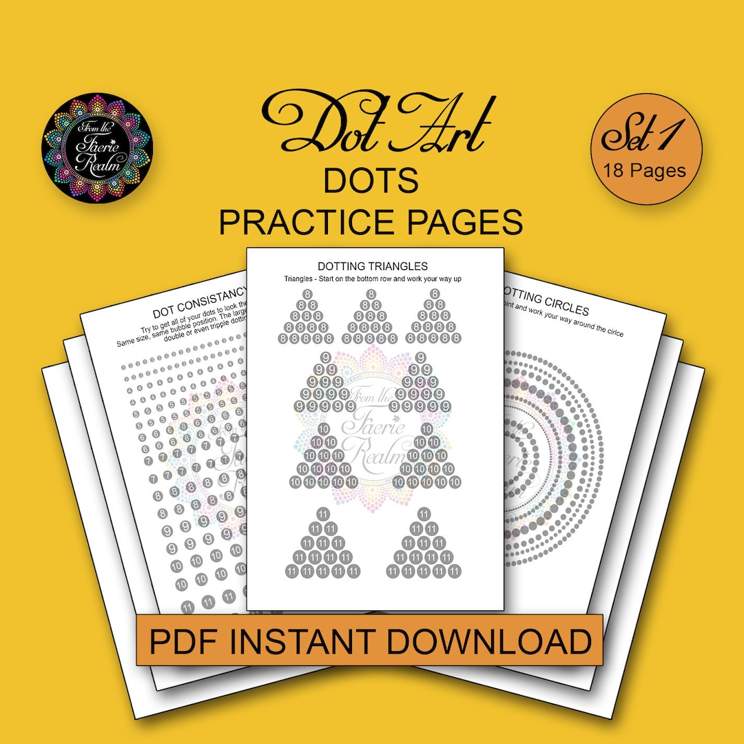 Dot Art Practice Pages - 18 Pages - PDF Instant Digital Download ...