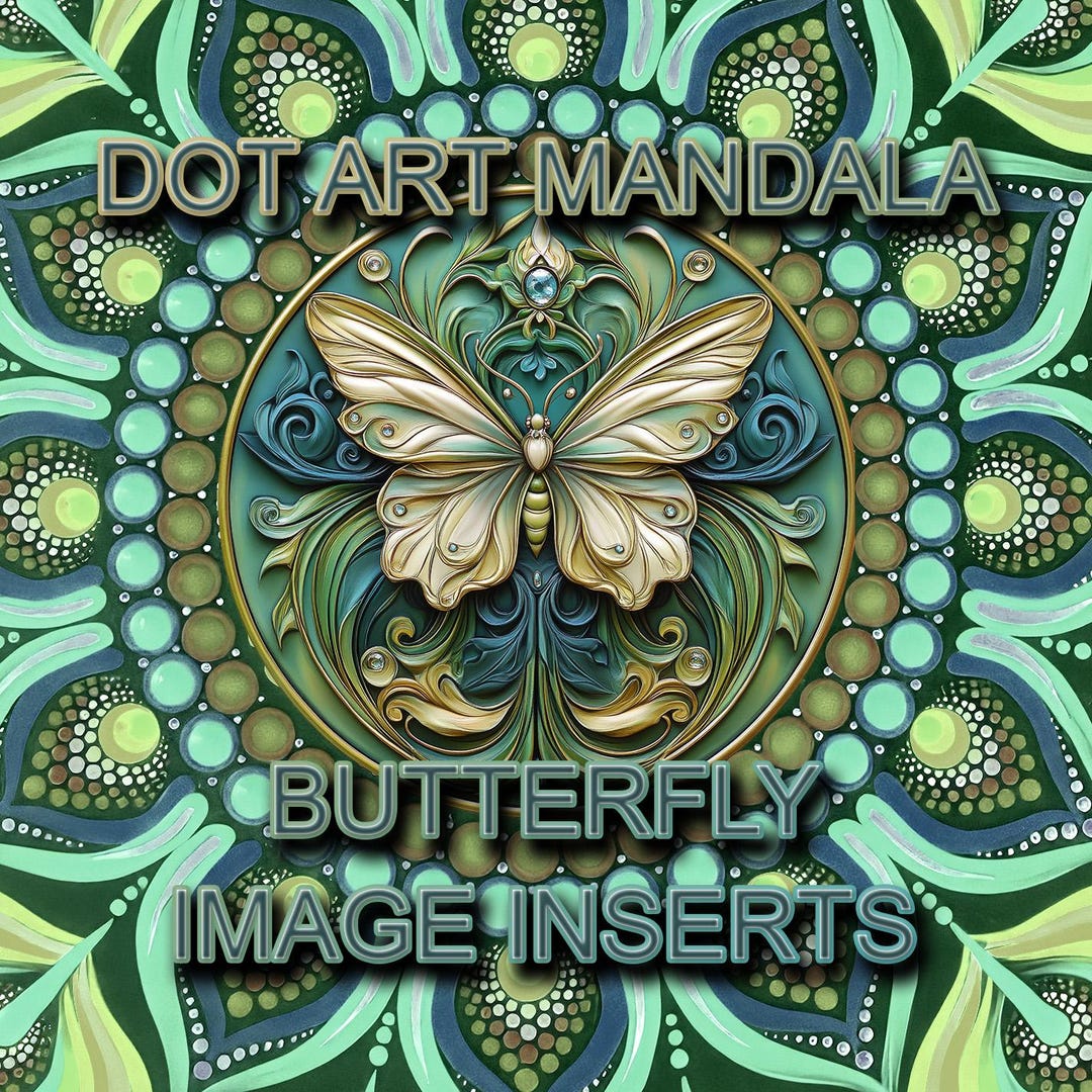 Butterfly Inserts Dot Art - Downloadable PDF - Mandala Dotting ...
