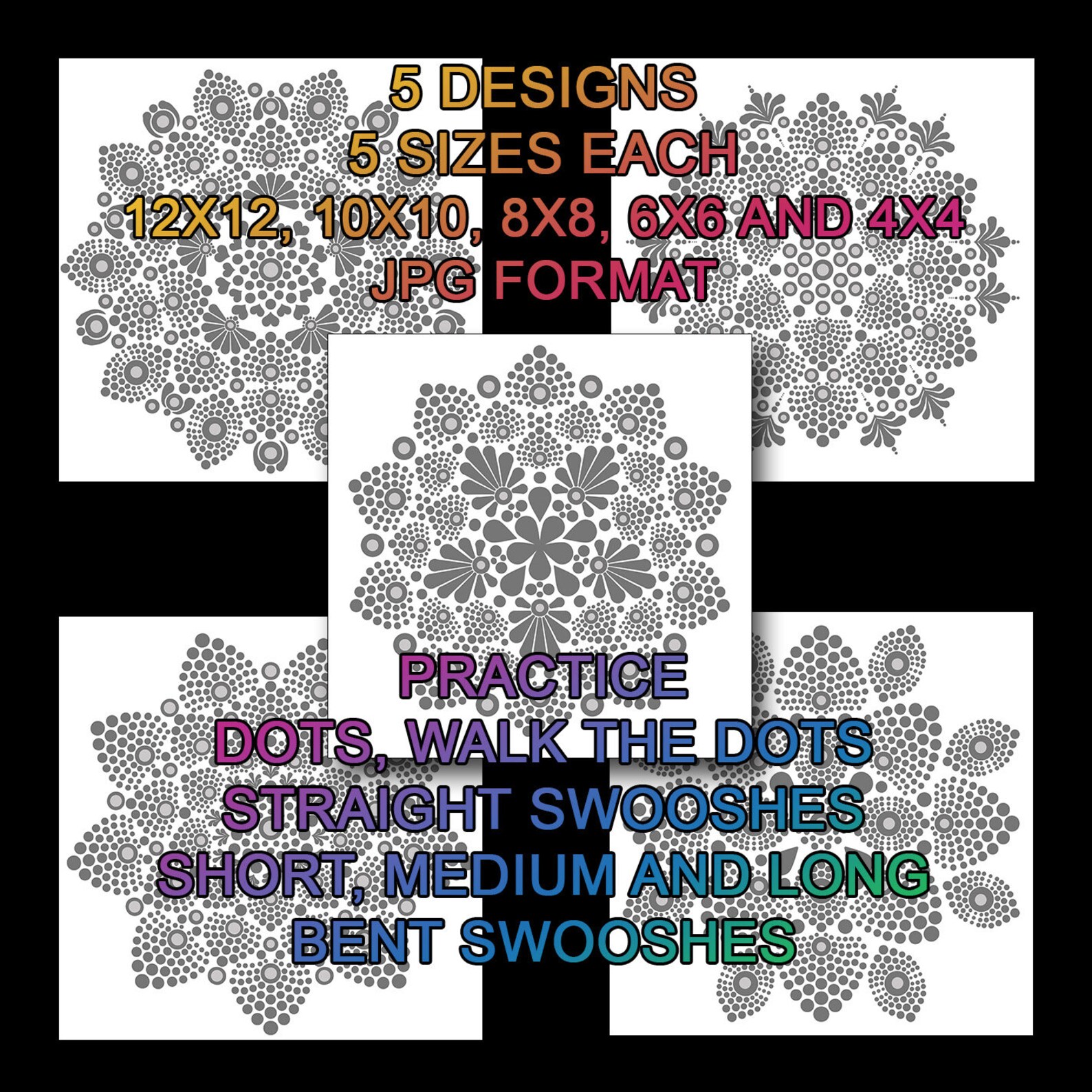 Dot Art Mandala Dot on Top Practice Pages 25 Mandalas in 5 - Etsy