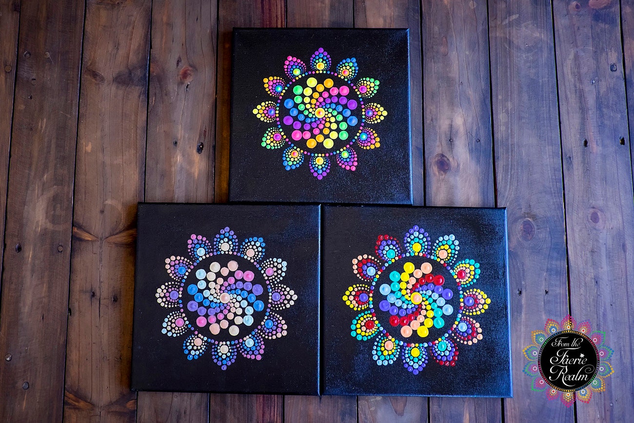 Dot Art Pattern Canvas 19 Downloadable PDF Mandala Dotting - Etsy Canada