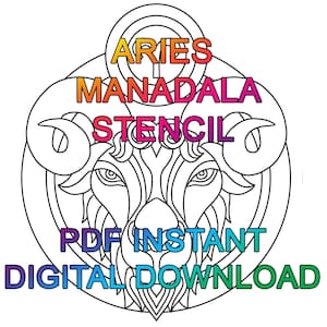 Dot Art Aries Mandala Stencil in 5 Sizes - PDF Instant Digital Download ...