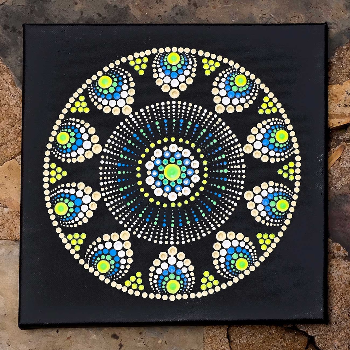 Dot Art Pattern Canvas 9 Downloadable PDF Mandala Dotting - Etsy