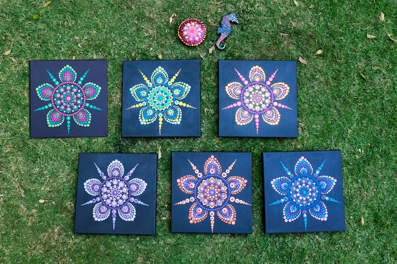 Dot Art Pattern Canvas 25 Downloadable PDF Mandala Dotting - Etsy