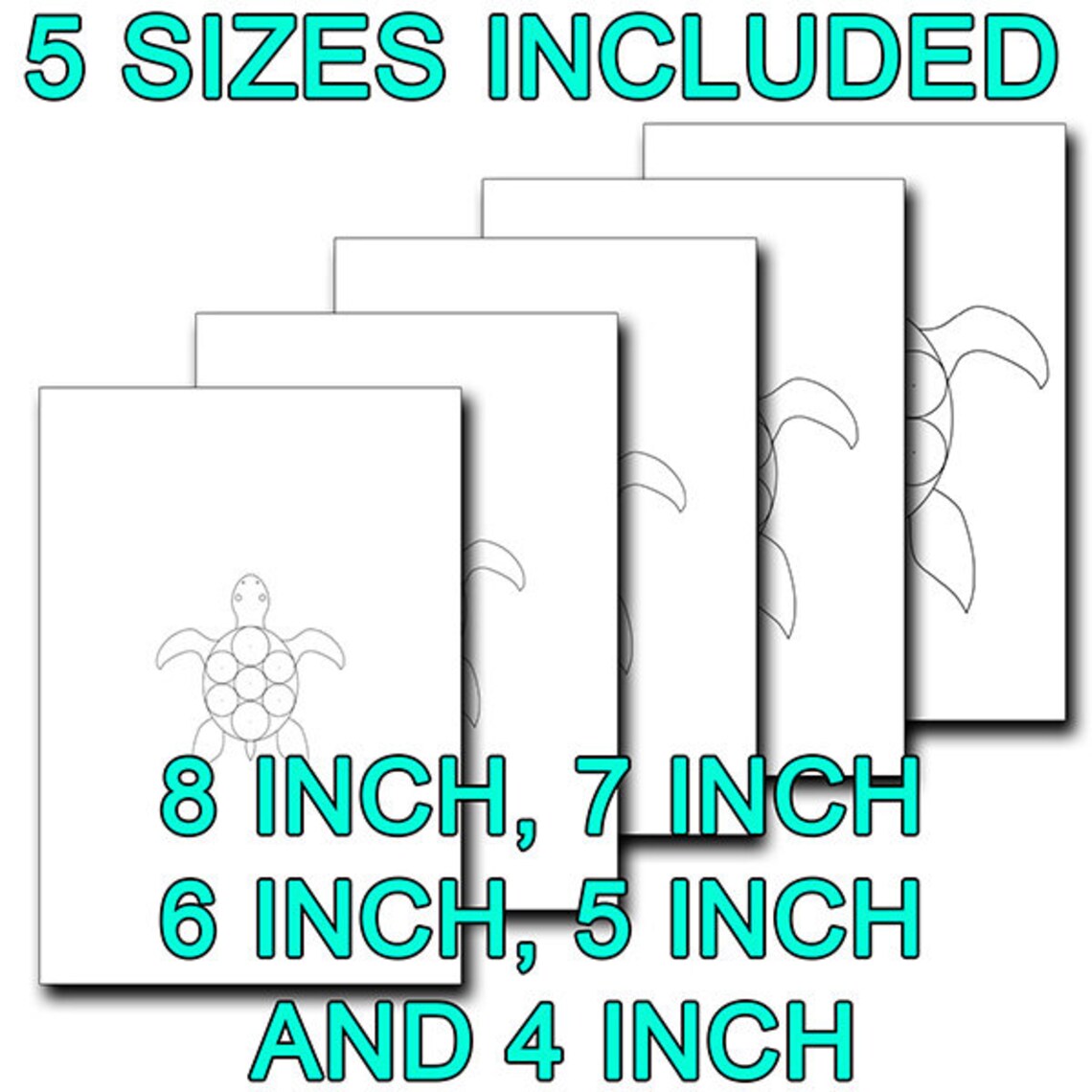 Dot Art Sea Turtle Mandala Stencil in 5 Sizes PDF Instant - Etsy