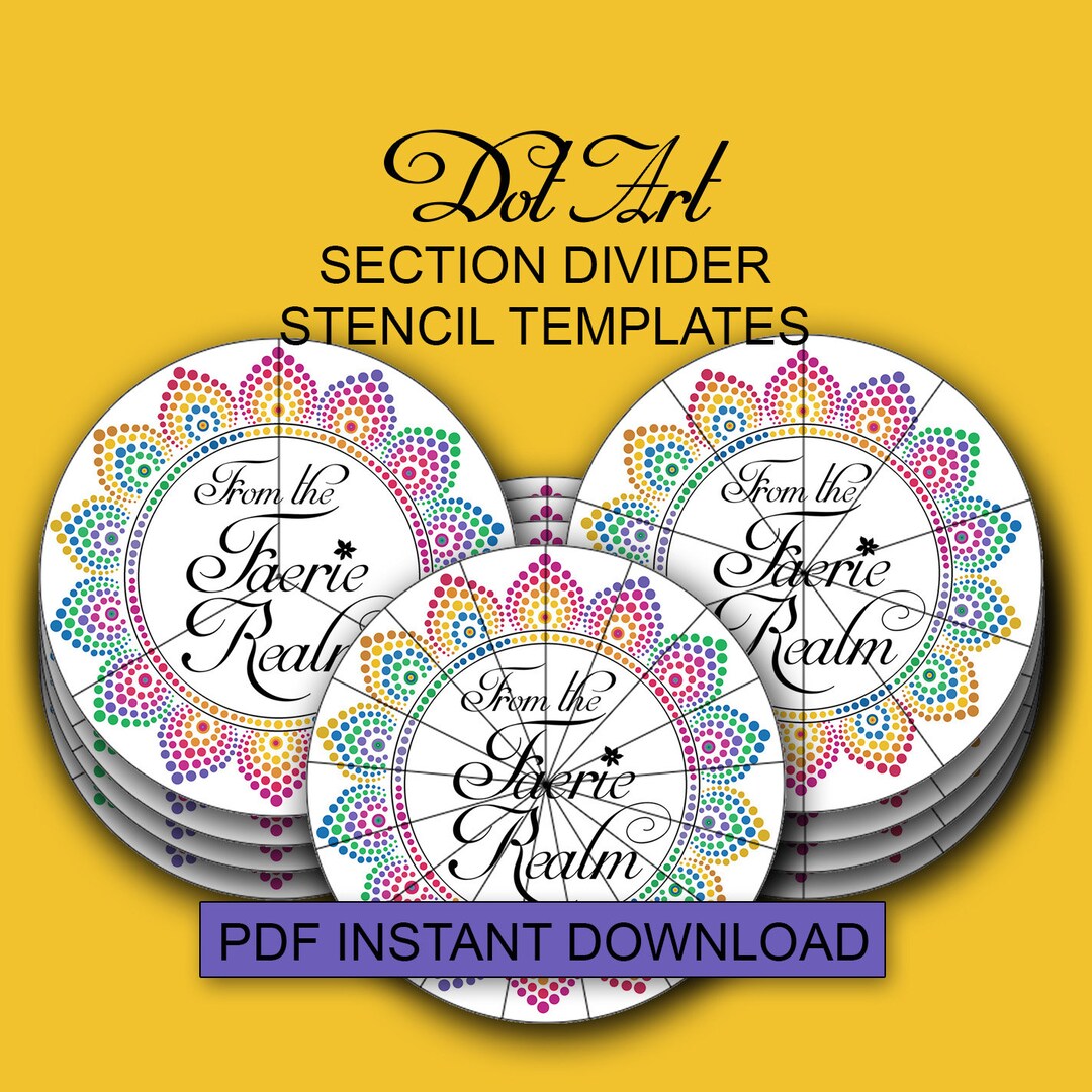 Dot Art Section Divider Stencils - Digital Download - Dotting Tools for ...