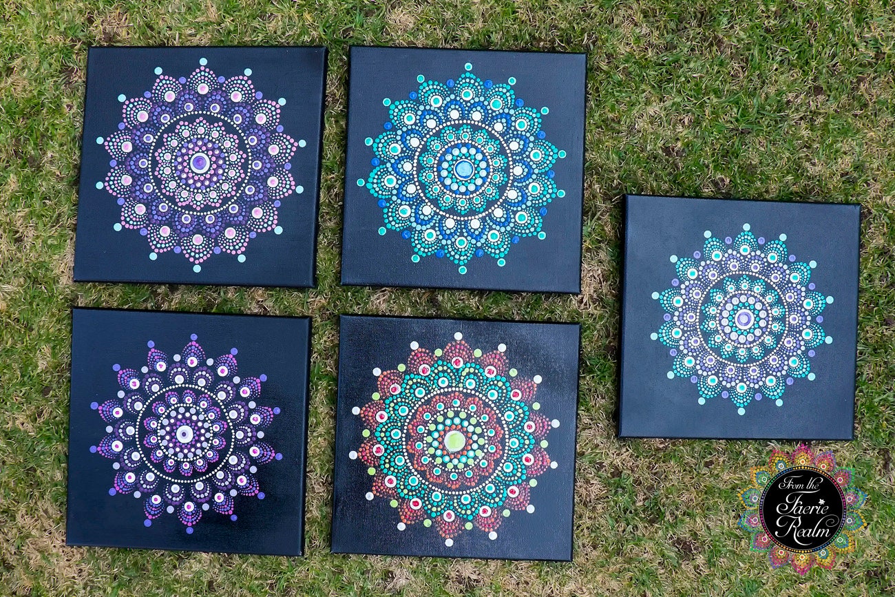 Dot Art Pattern Canvas 28 - Downloadable PDF - Mandala Dotting ...