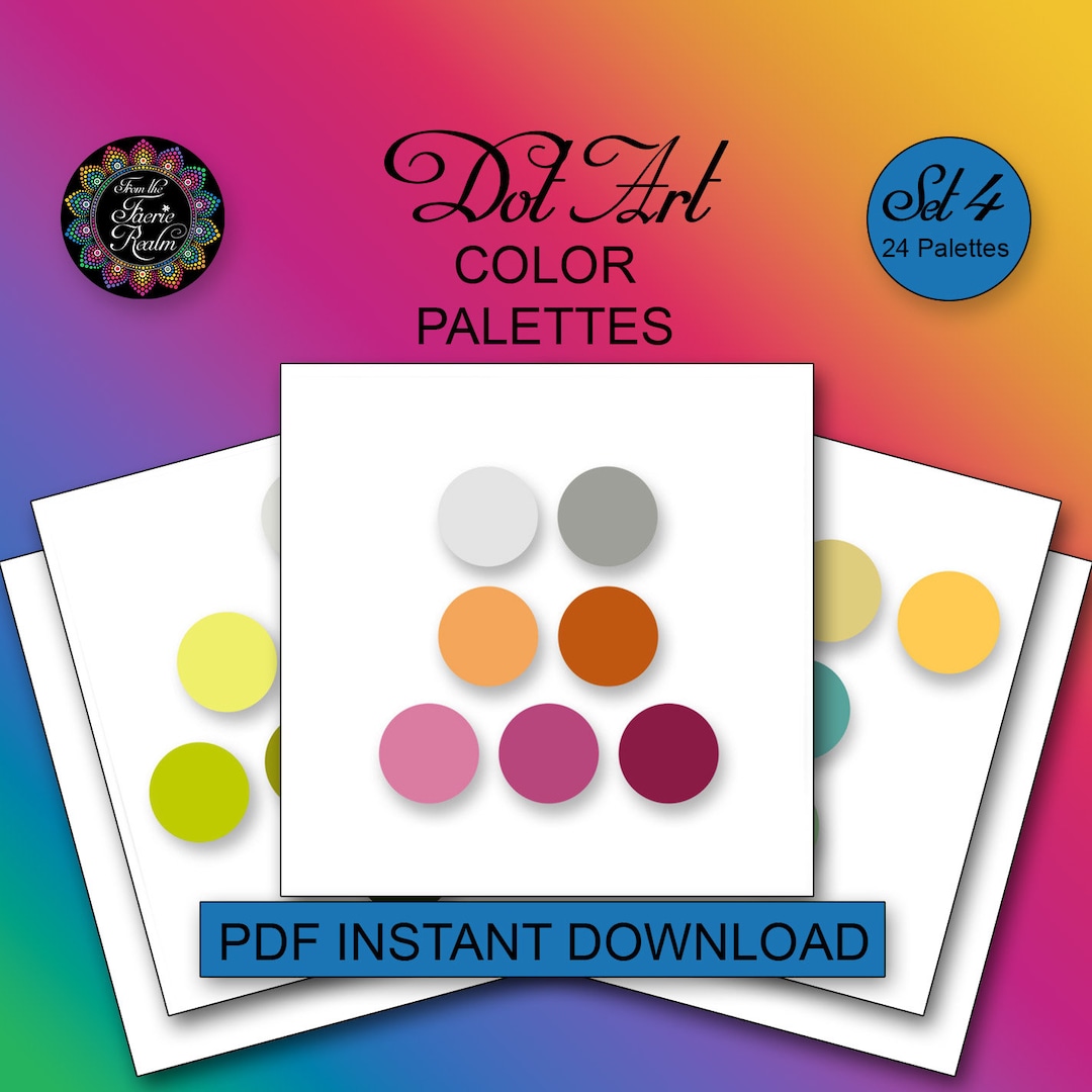 Dot Art 24 Color Palettes Set 4 - 2 Pages - PDF Instant Digital ...