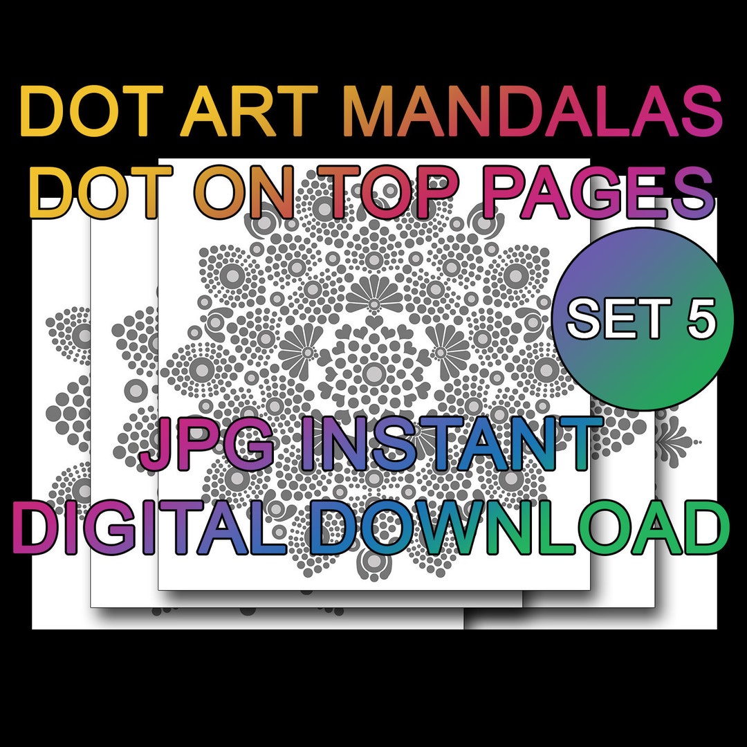 Dot Art Mandala Dot on Top Practice Pages Set 5 5 Mandalas in 5 Sizes ...