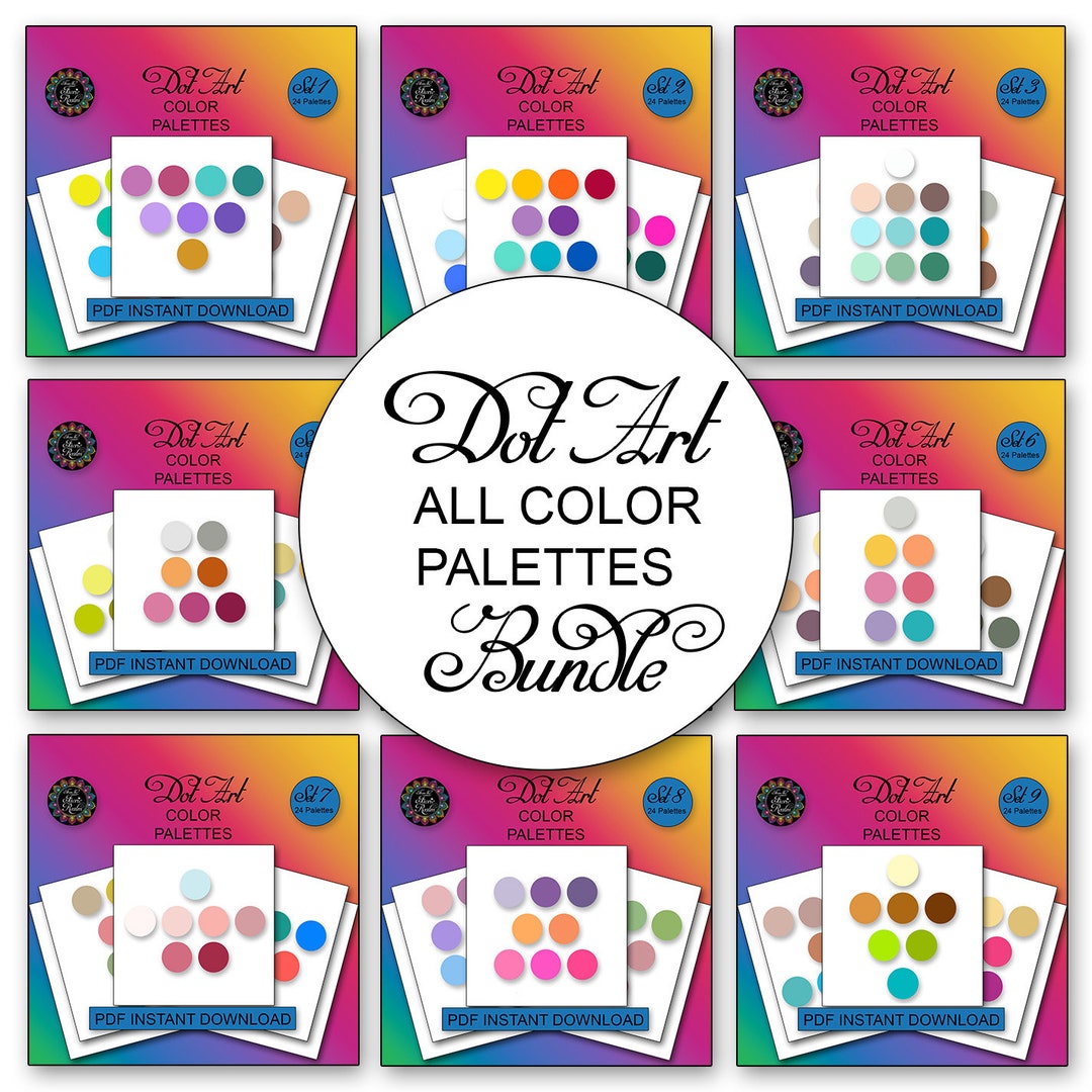 Dot Art Color Palettes All Sets Bundle - PDF Instant Digital Download ...