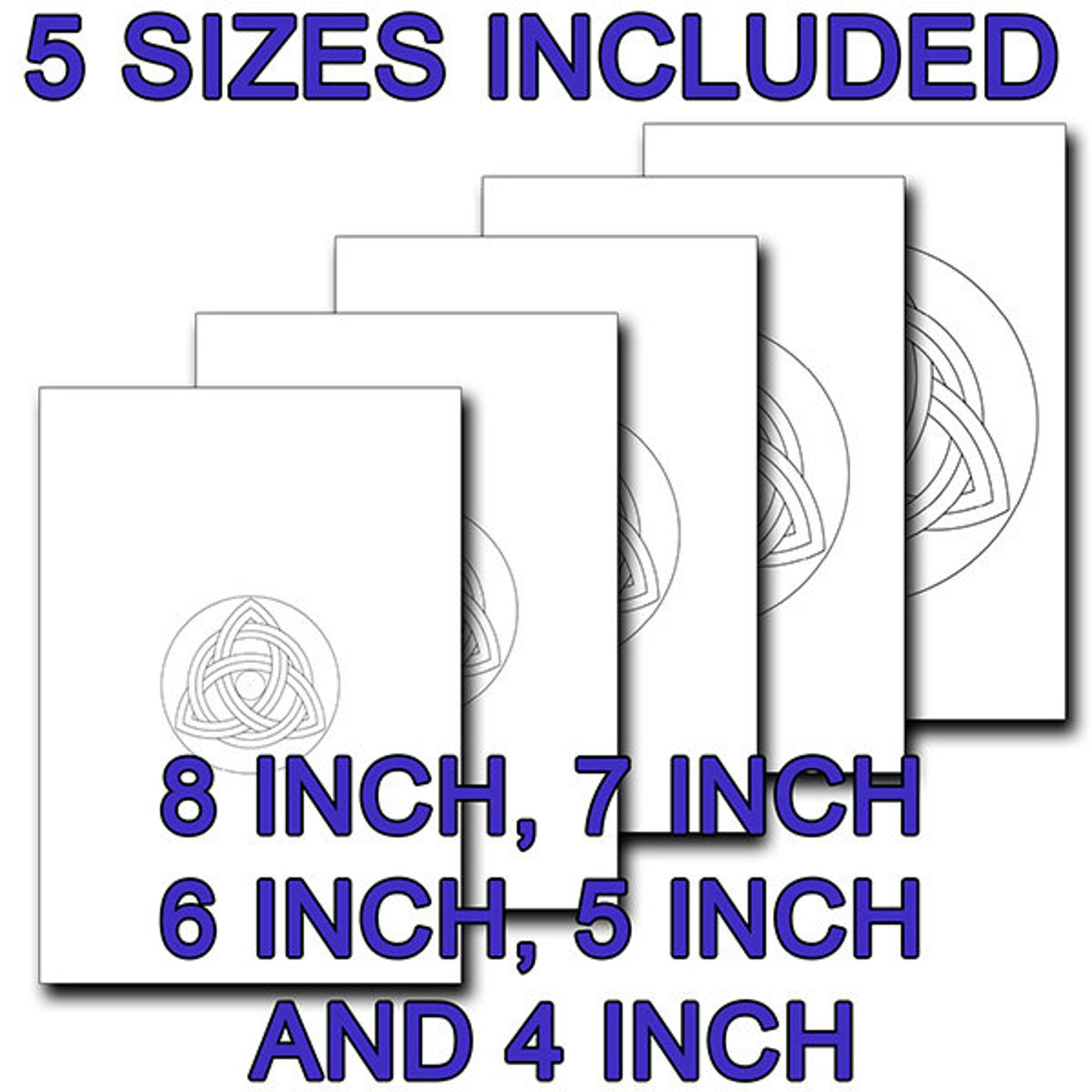 Dot Art Triquetra Trinity Symbol Mandala Stencil 5 Sizes - PDF Instant ...