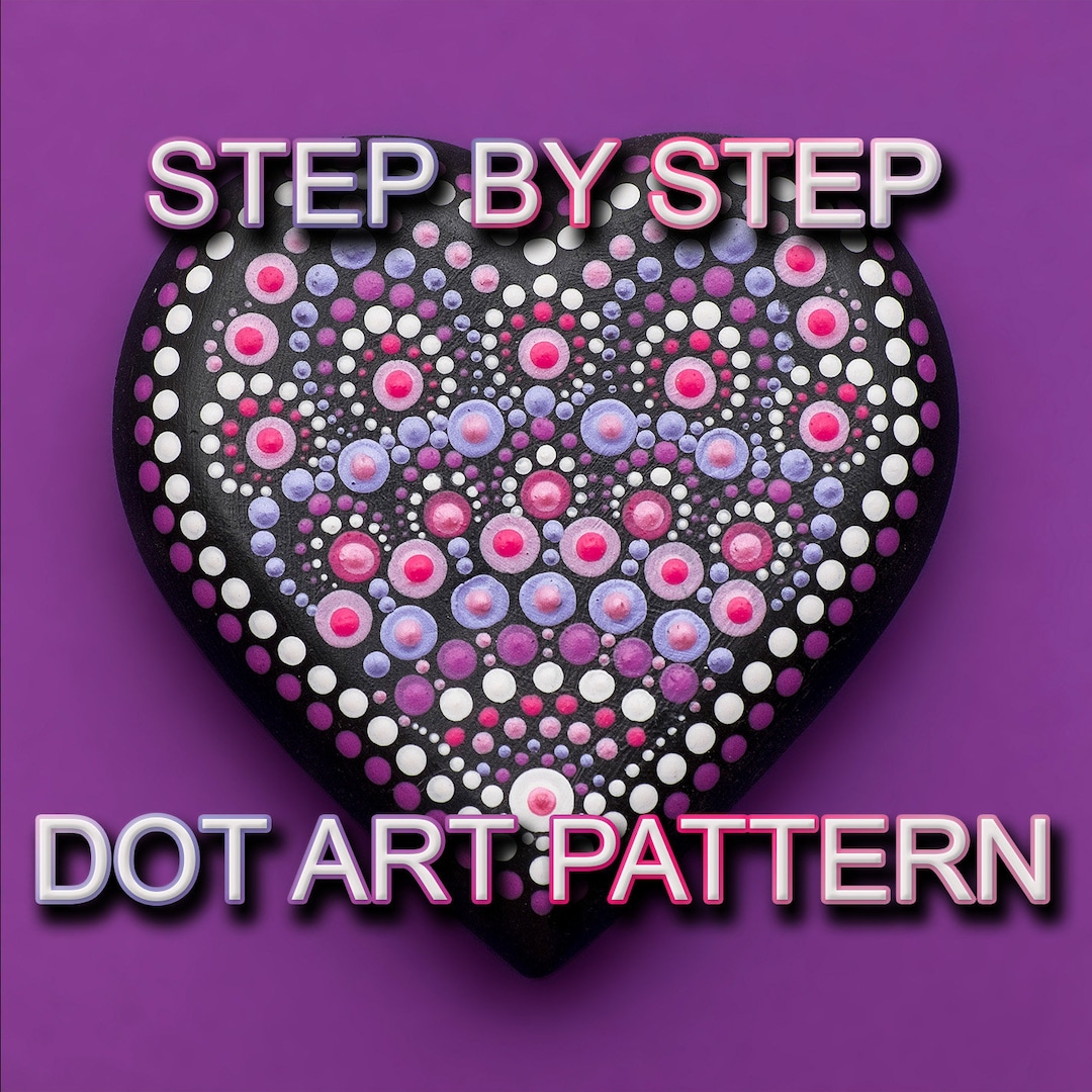 Dot Art Pattern Heart 3 - Downloadable PDF - Mandala Dotting - Dotting ...