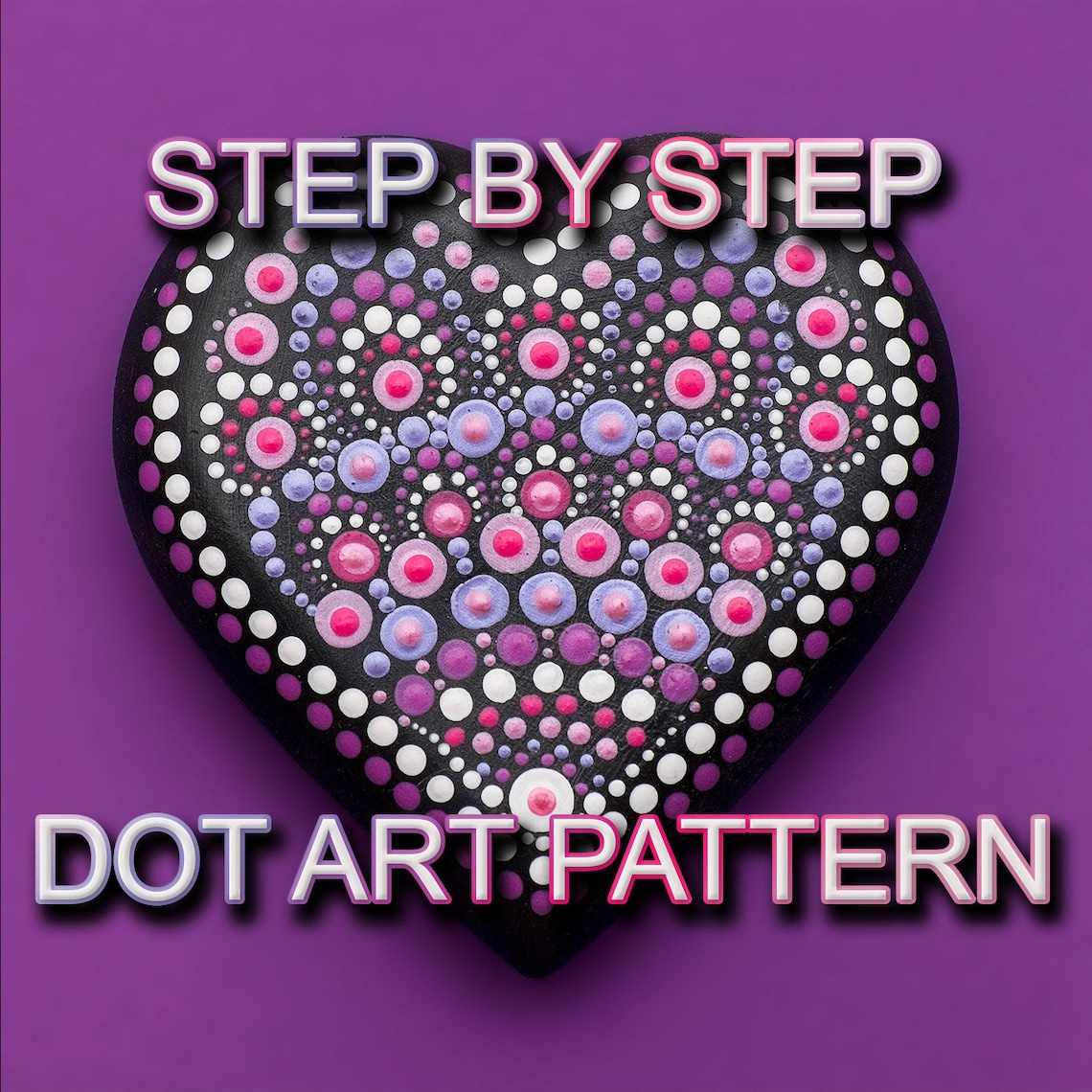 Dot Art Pattern Heart 3 Downloadable PDF Mandala Dotting - Etsy