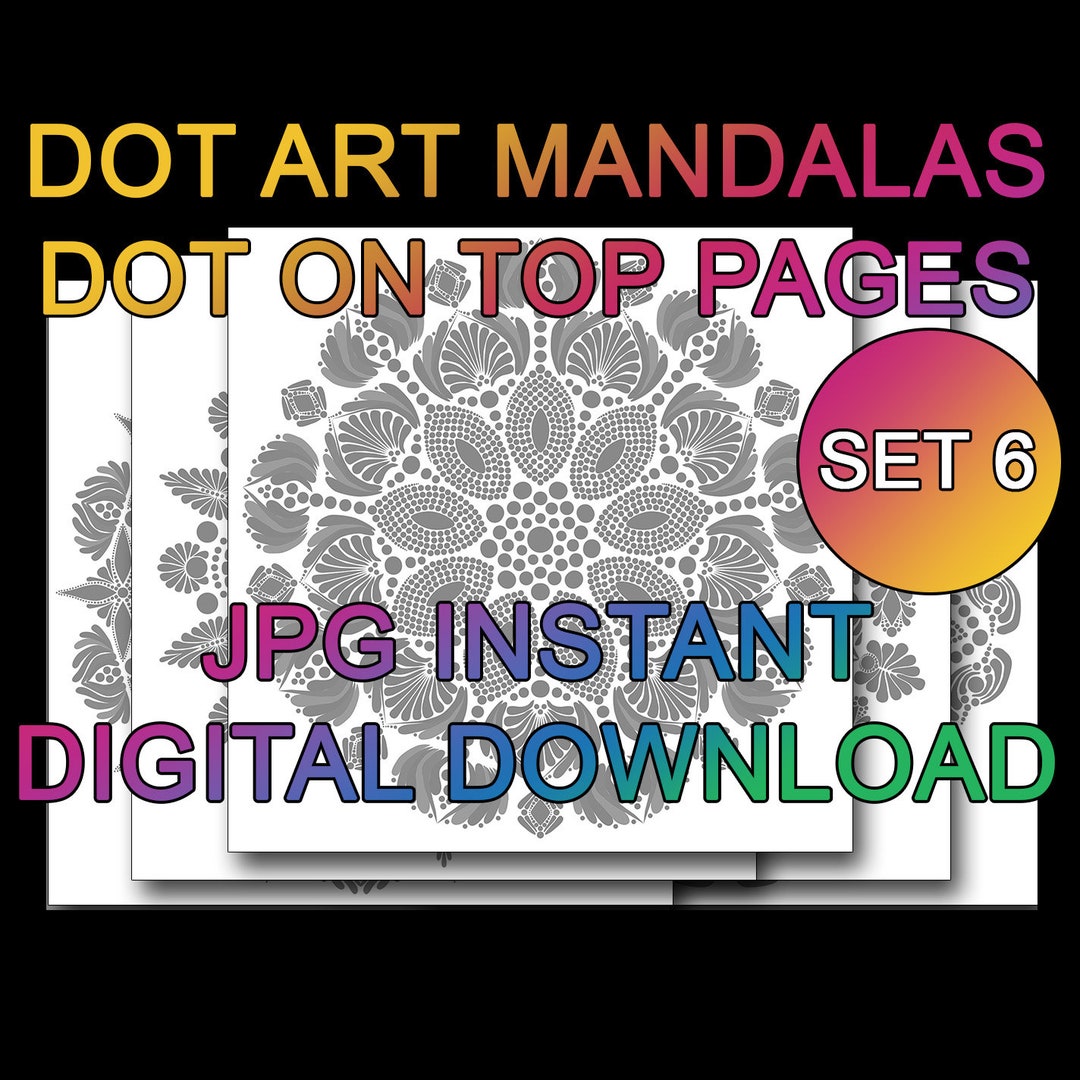 Dot Art Mandala Dot on Top Practice Pages Set 6 5 Mandalas in 5 Sizes ...