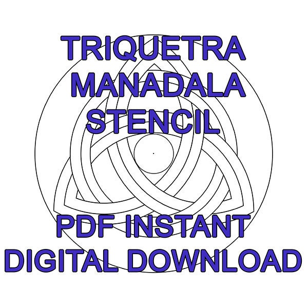 Dot Art Triquetra Trinity Symbol Mandala Stencil 5 Sizes - PDF Instant ...