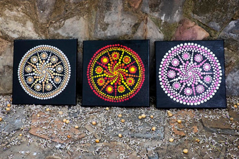 Dot Art Pattern Canvas 2 Downloadable PDF Mandala Dotting - Etsy