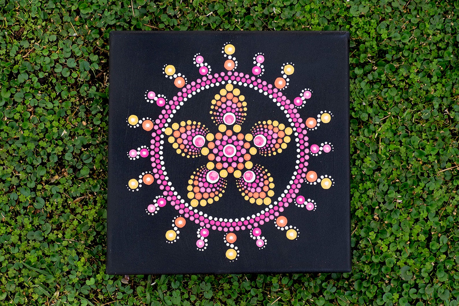 Dot Art Pattern Canvas 5 - Downloadable PDF - Mandala Dotting - Dotting ...