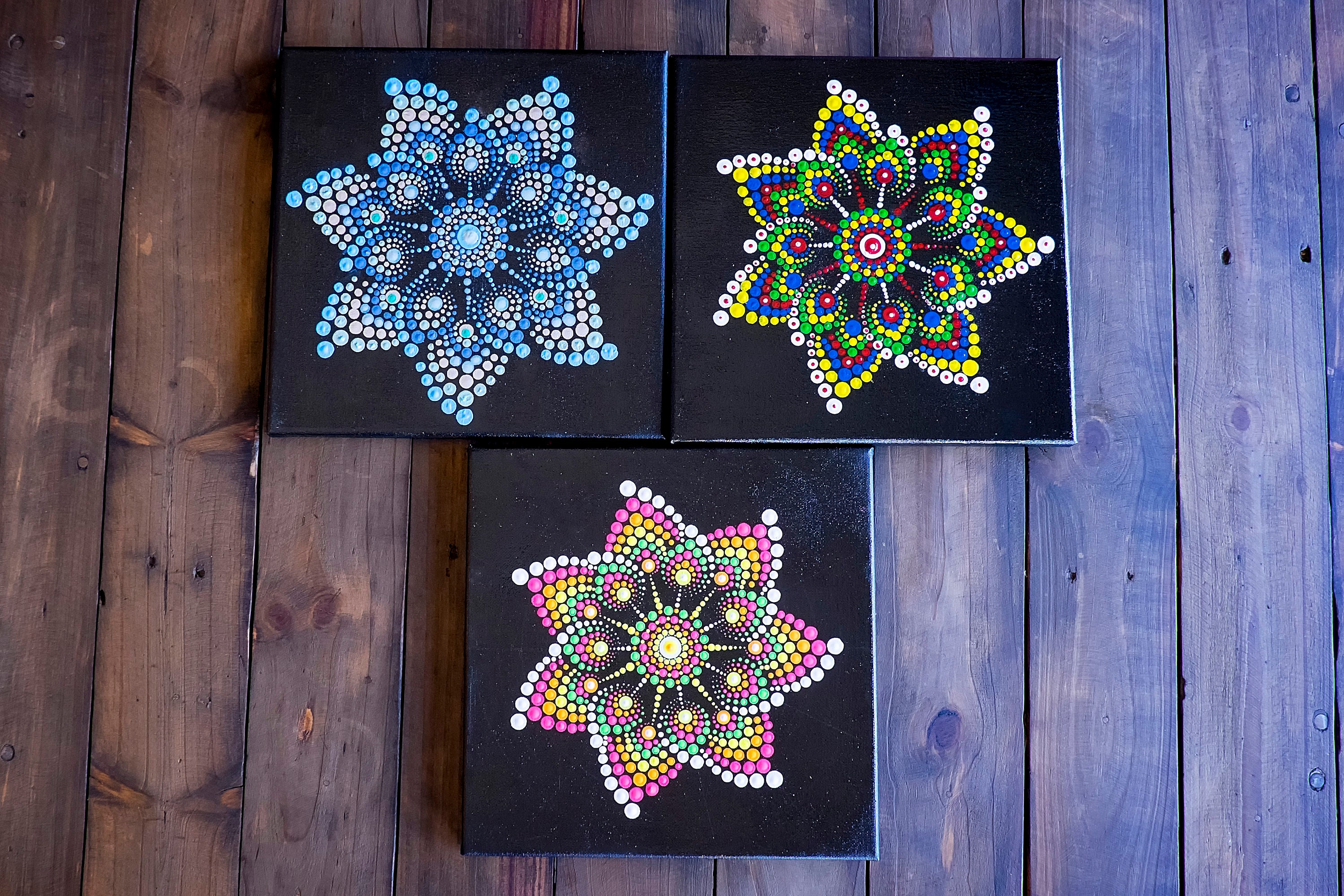 Dot Art Pattern Canvas 16 Downloadable PDF Mandala Dotting | Etsy