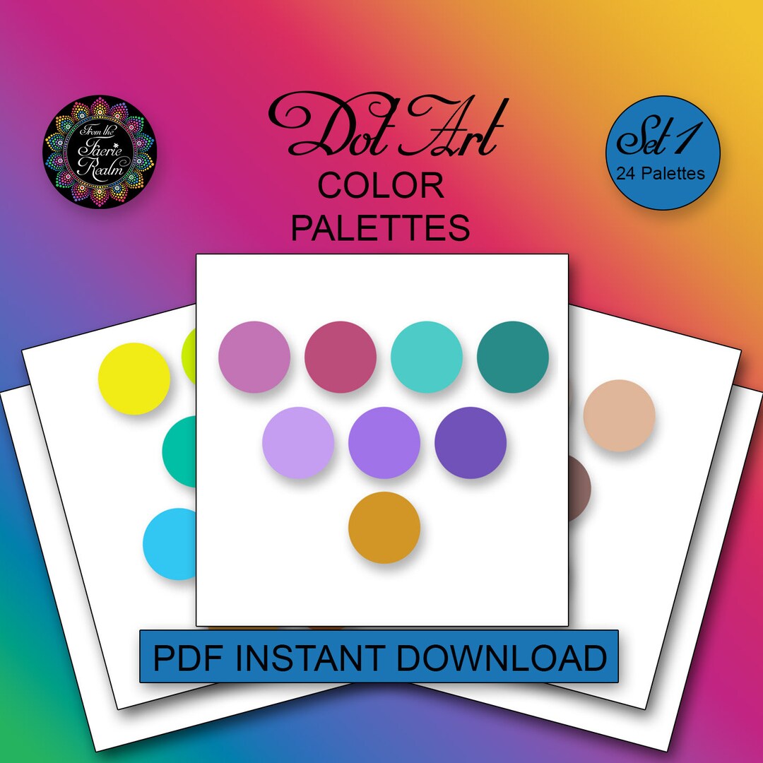 Dot Art 24 Color Palettes Set 1 - 2 Pages - PDF Instant Digital ...