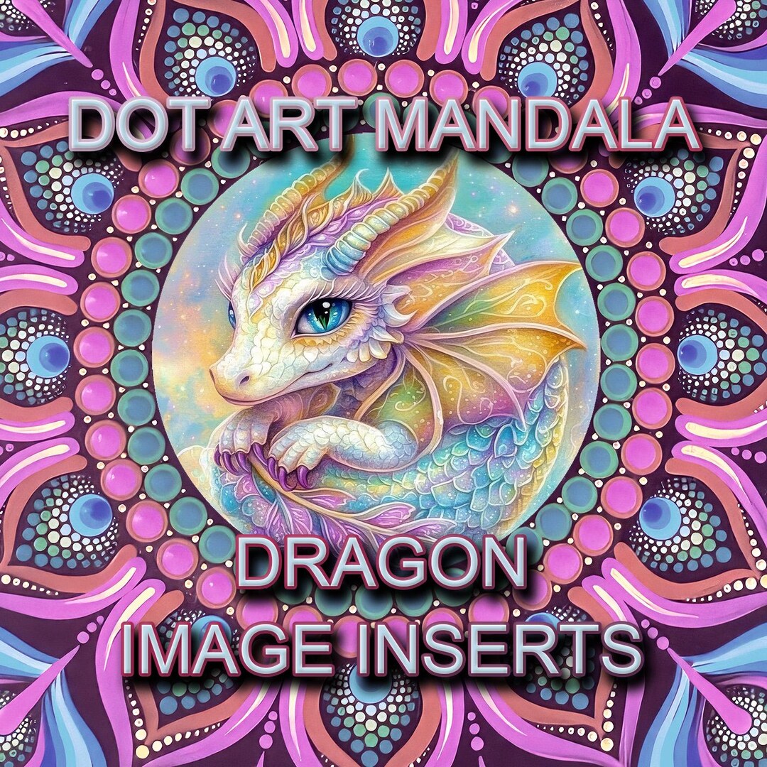 Dragon Inserts Dot Art - Downloadable PDF - Mandala Dotting - Dotting ...