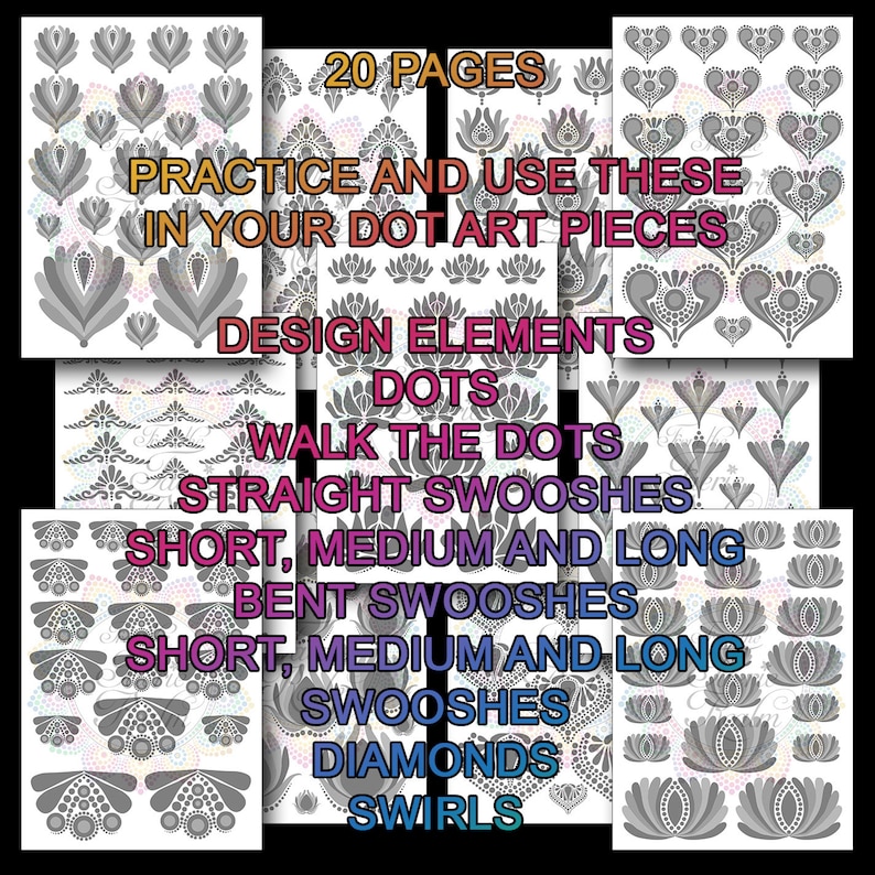 Dot Art Design Elements Practice Pages Set 5 36 Pages PDF Instant ...