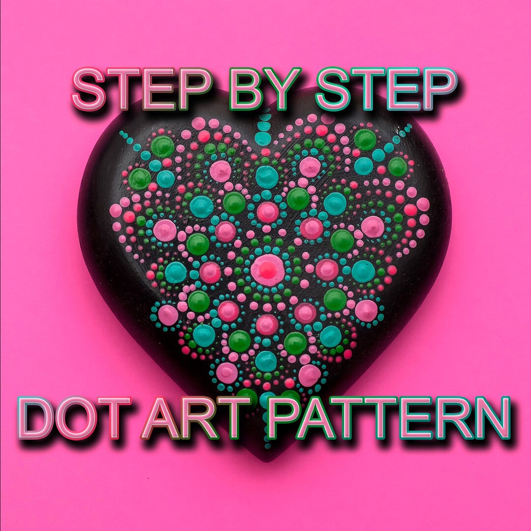 Dot Art Pattern Heart 2 - Downloadable PDF - Mandala Dotting - Dotting ...