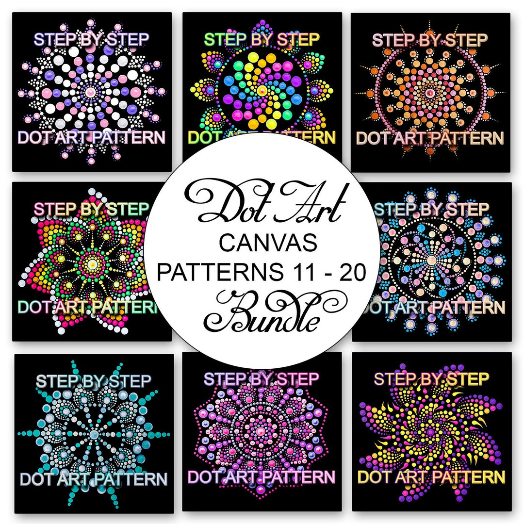 Dot Art Pattern Canvas 11 - 20 Bundle - Downloadable PDF - Mandala ...