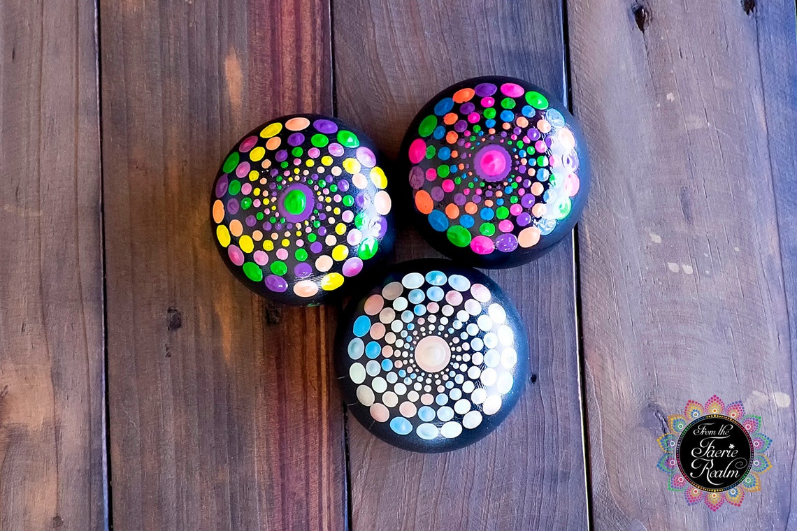 Dot Art Pattern Round Rock 5 Downloadable PDF Mandala - Etsy