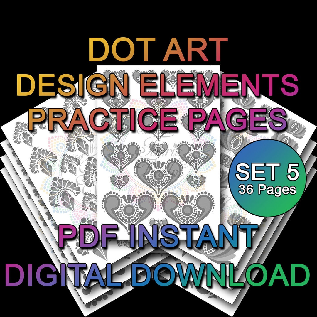 Dot Art Design Elements Practice Pages Set 5 36 Pages PDF Instant ...