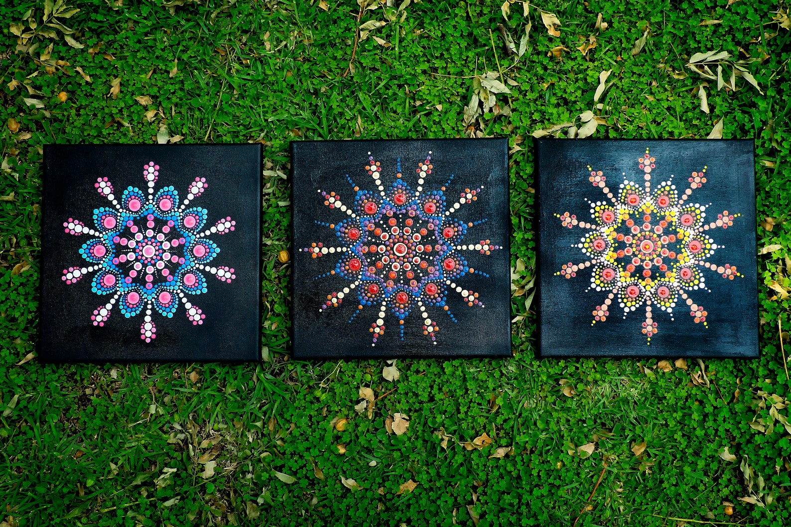 Dot Art Pattern Canvas 12 Downloadable PDF Mandala Dotting | Etsy