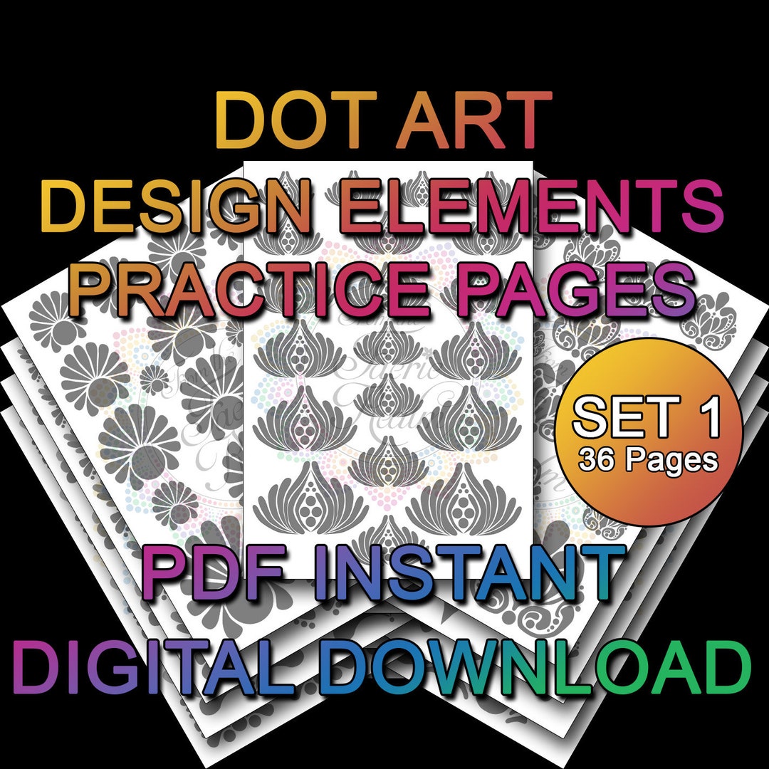 Dot Art Design Elements Practice Pages Set 1 36 Pages PDF Instant ...