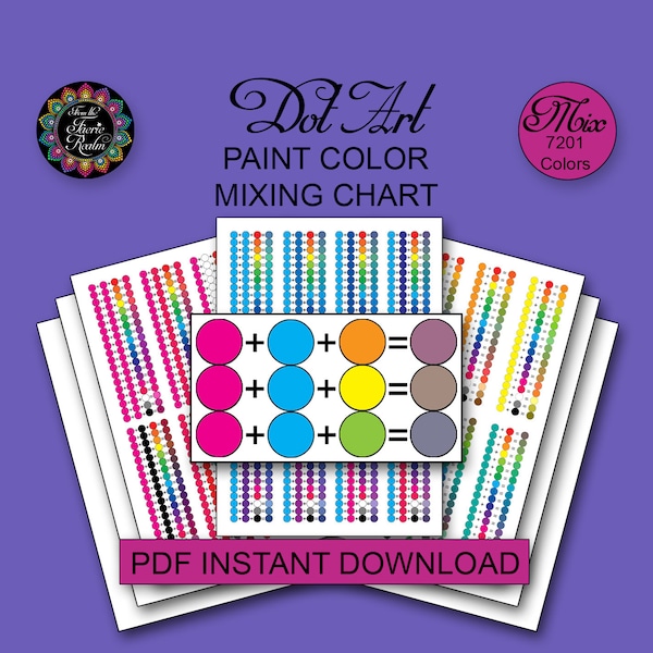 Acrylic Paint Color Mixing Chart - Etsy