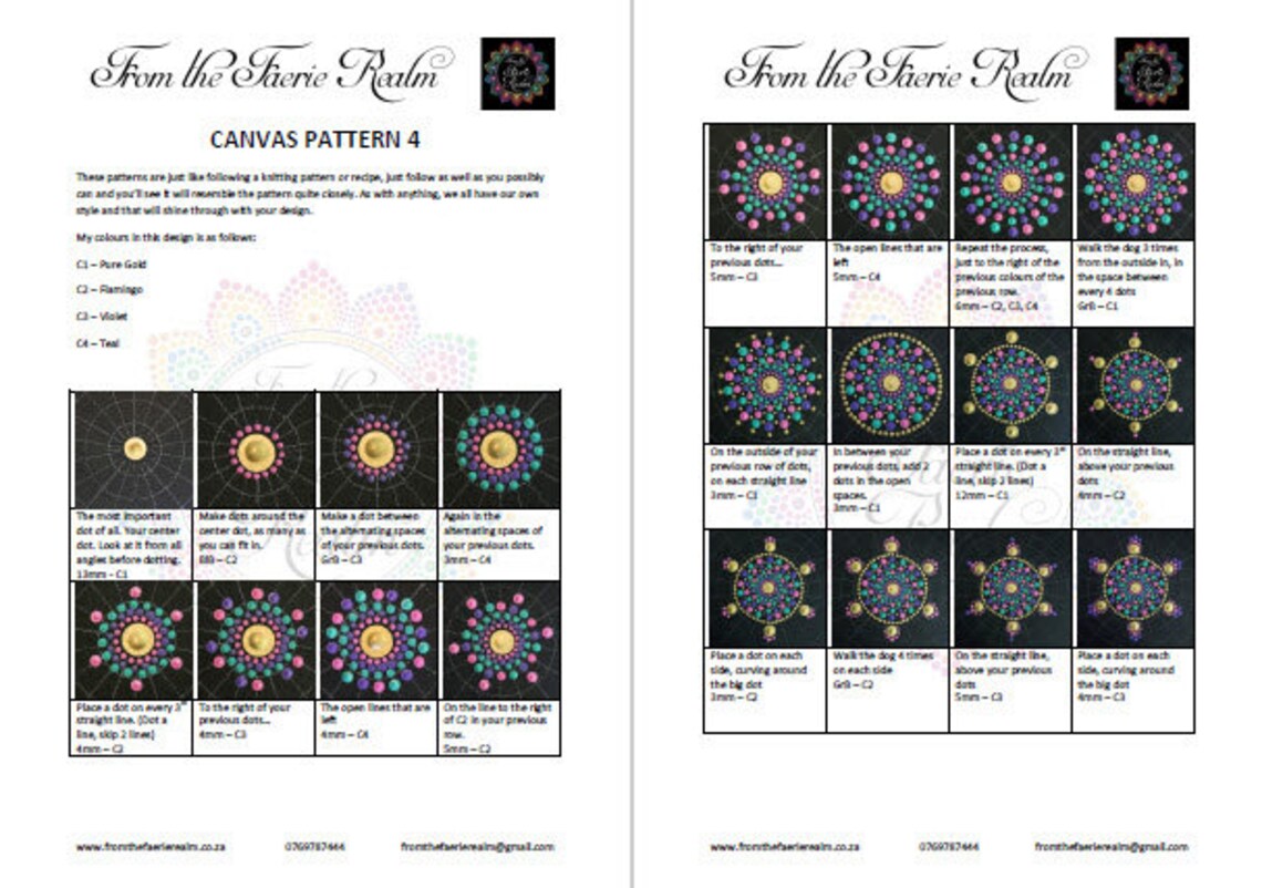 Dot Art Pattern Canvas 28 - Downloadable PDF - Mandala Dotting ...