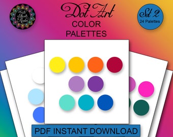 Dot Art 24 Color Palettes Set 5 - 2 Pages - PDF Instant Digital ...