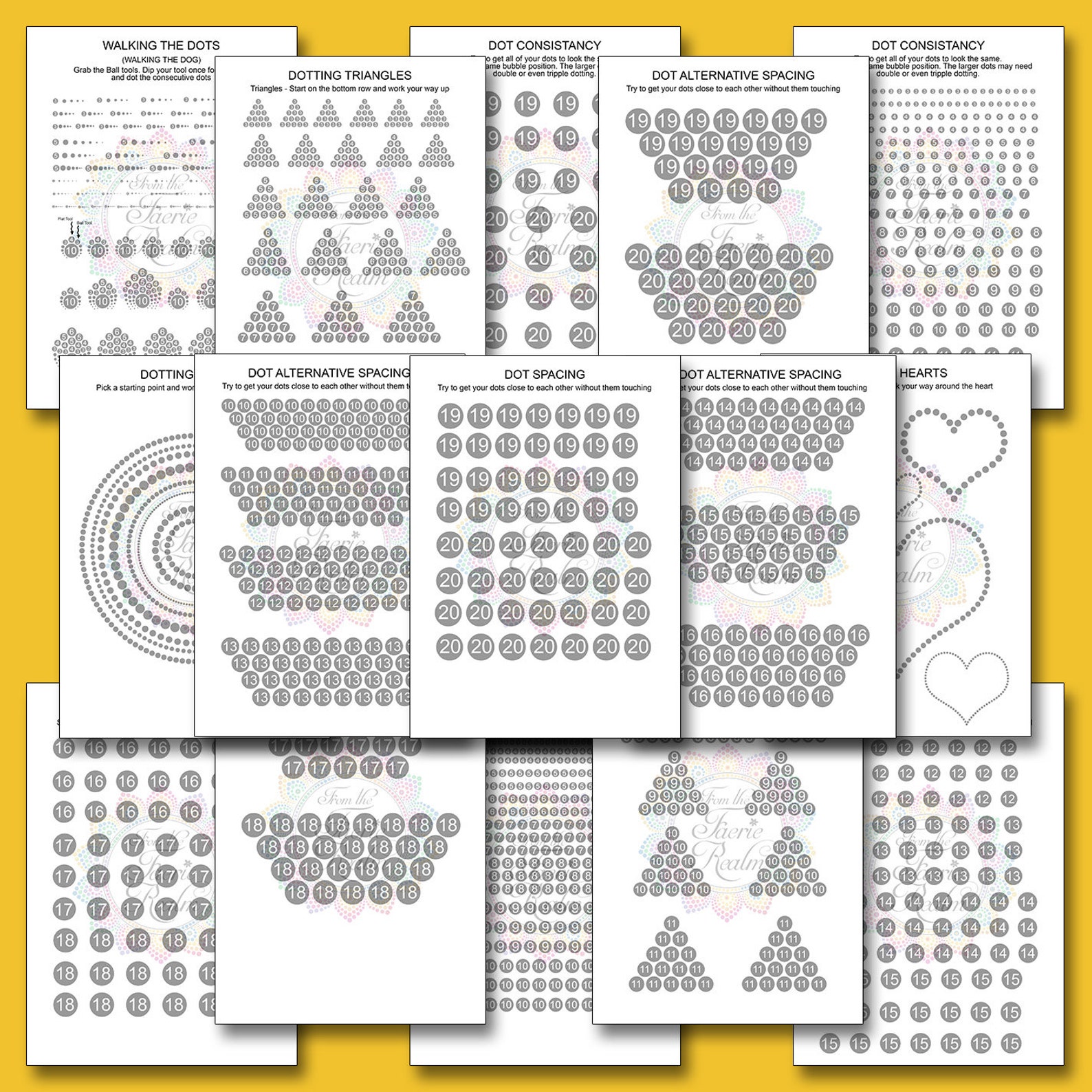 Dot Art Practice Pages - 18 Pages - PDF Instant Digital Download ...