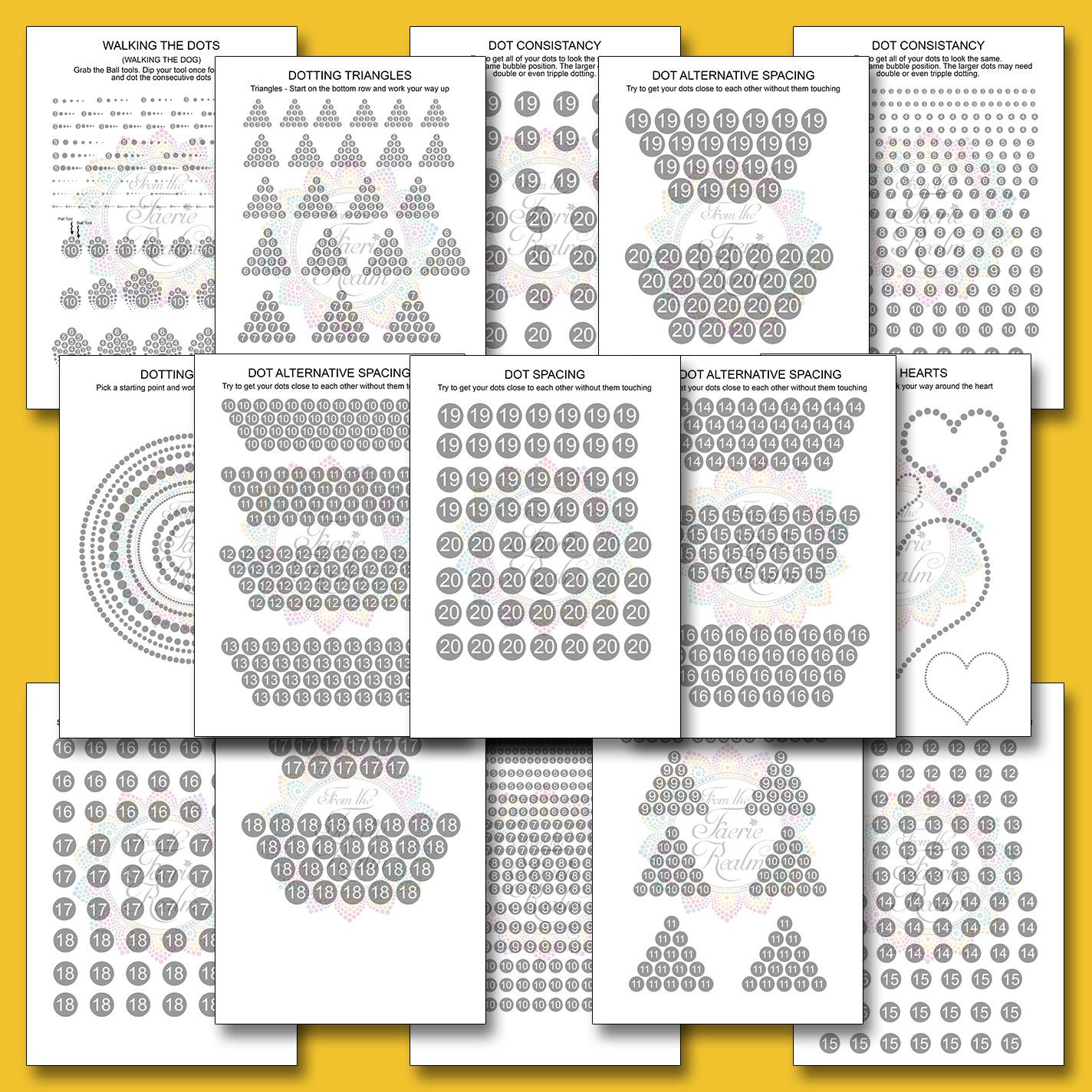 Dot Art Practice Pages - 18 Pages - PDF Instant Digital Download ...