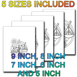Dot Art Libra Mandala Stencil in 5 Sizes - PDF Instant Digital Download ...