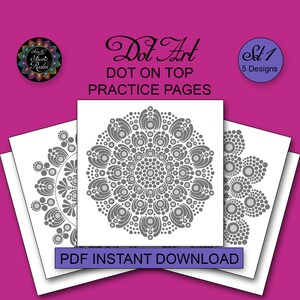 Dot Art Mandala Dot on Top Practice Pages - 30 Mandalas in 5 Sizes ...