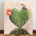 Nopal De Corazon Canvas Print, Nopal Art, Heart Shaped Nopal Painting ...