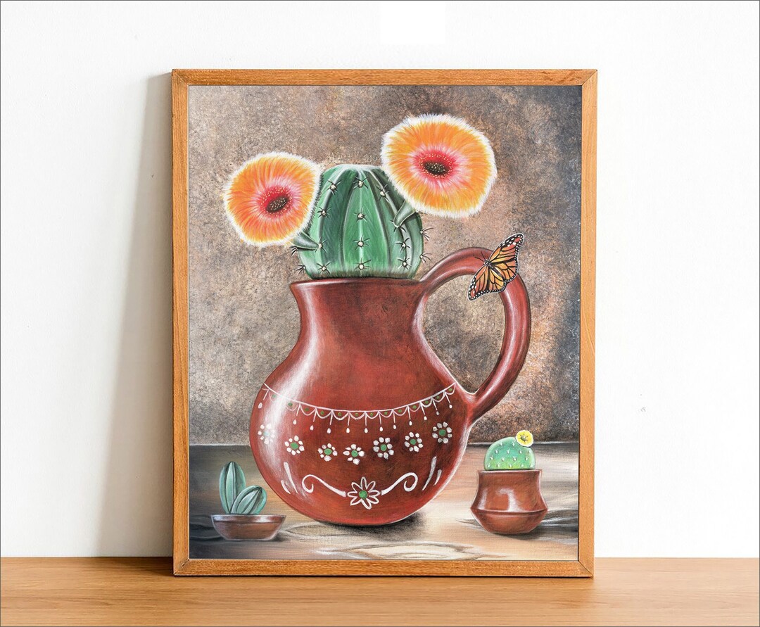 Cactus En Macetas Art Print, Cactus Art, Mexican Art, Latin Art ...